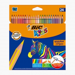 Creioane colorate Kids Evolution Stripes 24 buc - Prospețime și ...